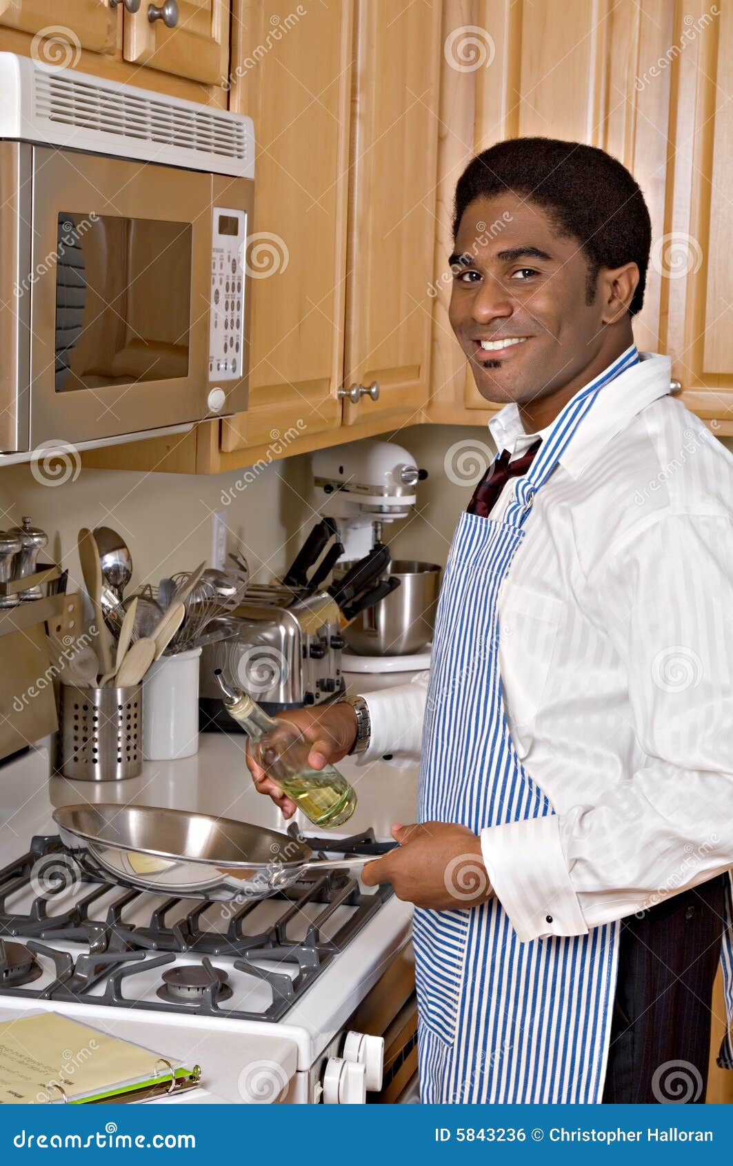 Handsome African-American Businessman in Kitchen Stock Photo - Image of ...