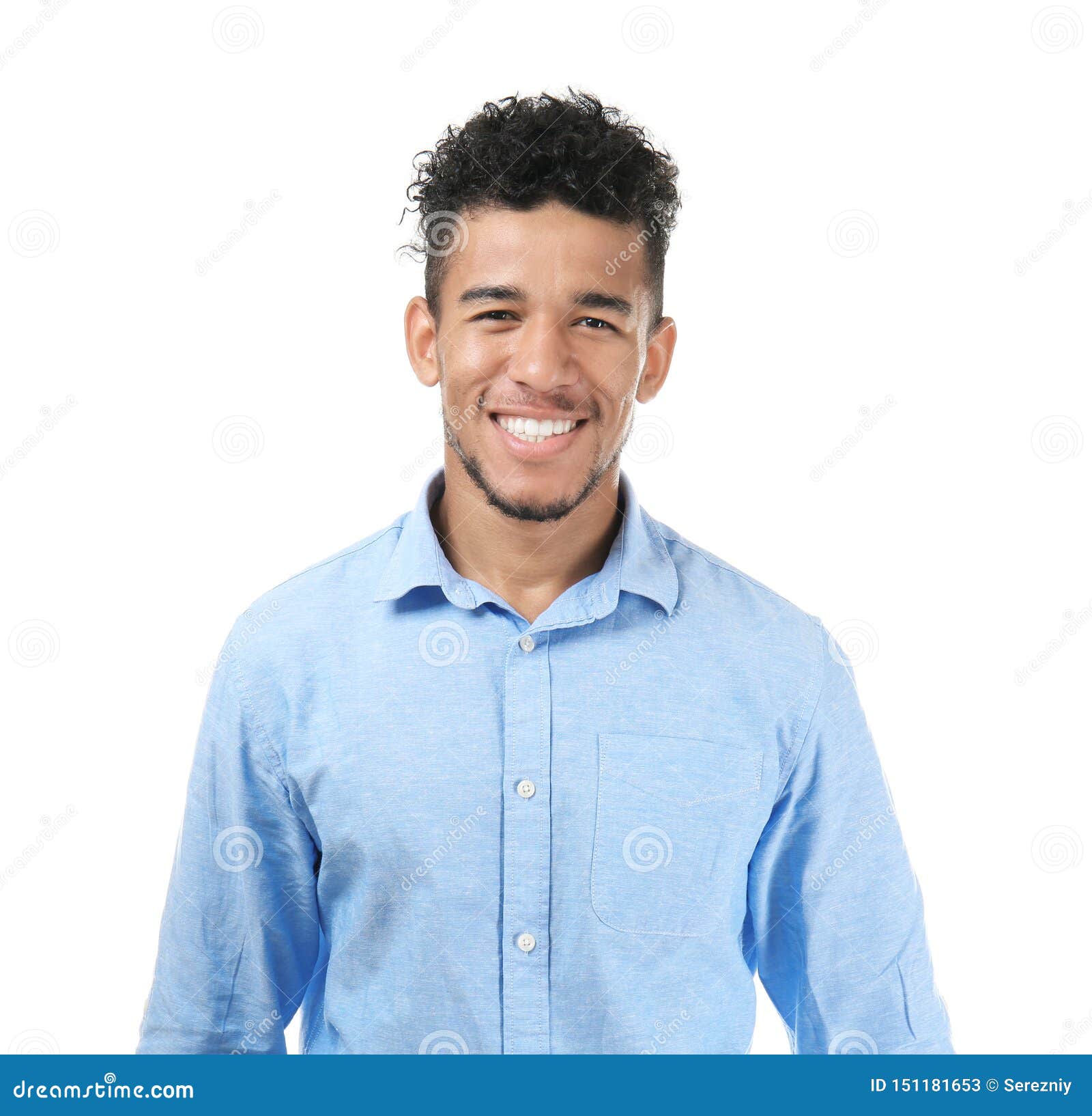 Handsome African American Man In Formal Clothes On White Background