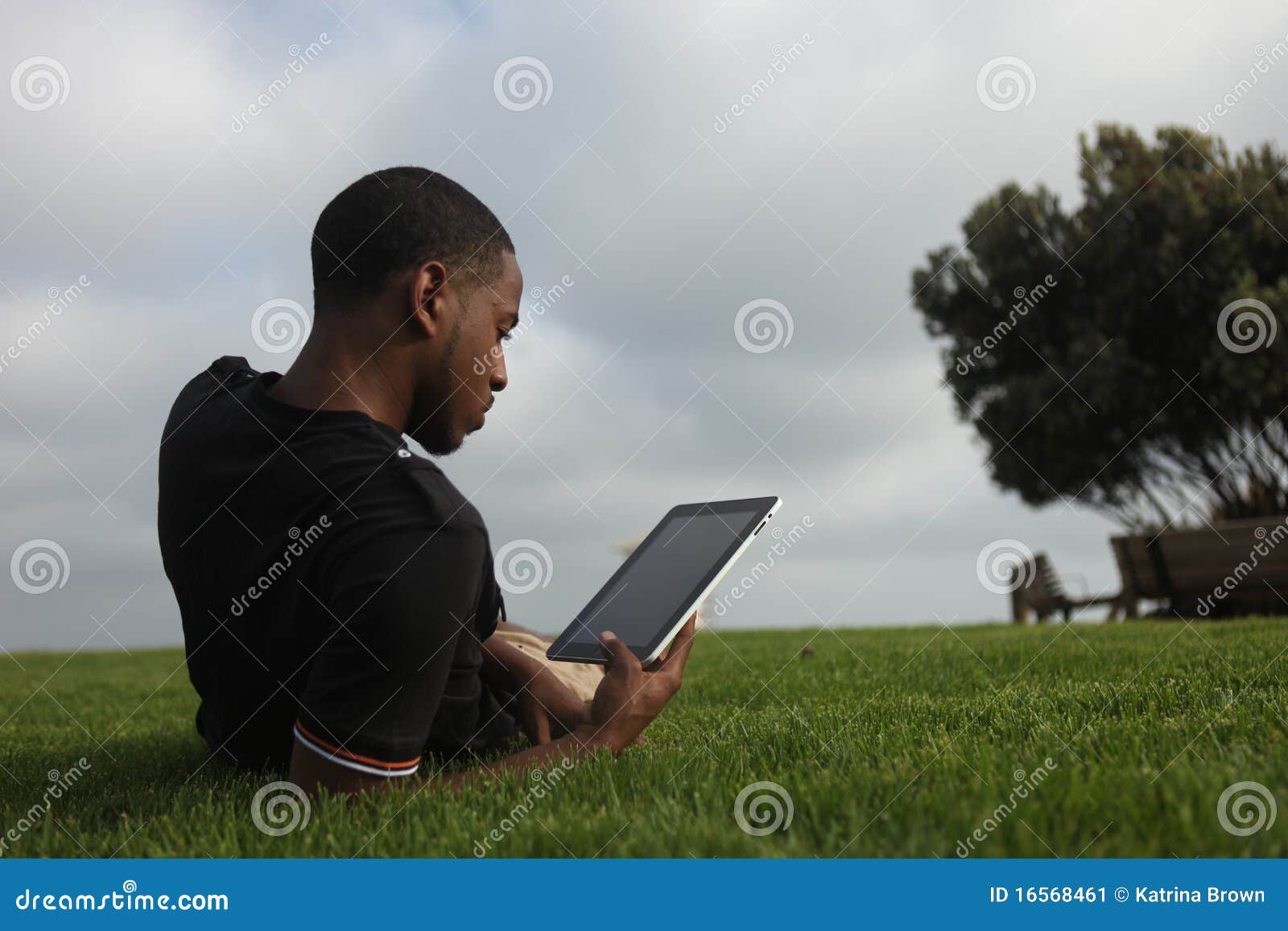 Handsome African American Man Reading Stock Image - Image of reading ...