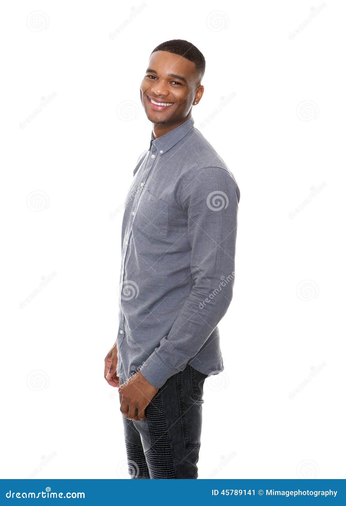 Handsome African American Man Smiling Stock Image Image Of Male