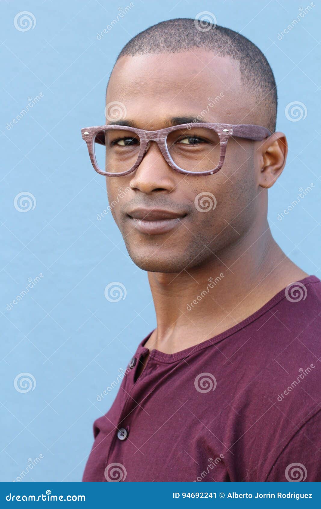 Handsome African Man Wearing Glasses Stock Image - Image of cool ...