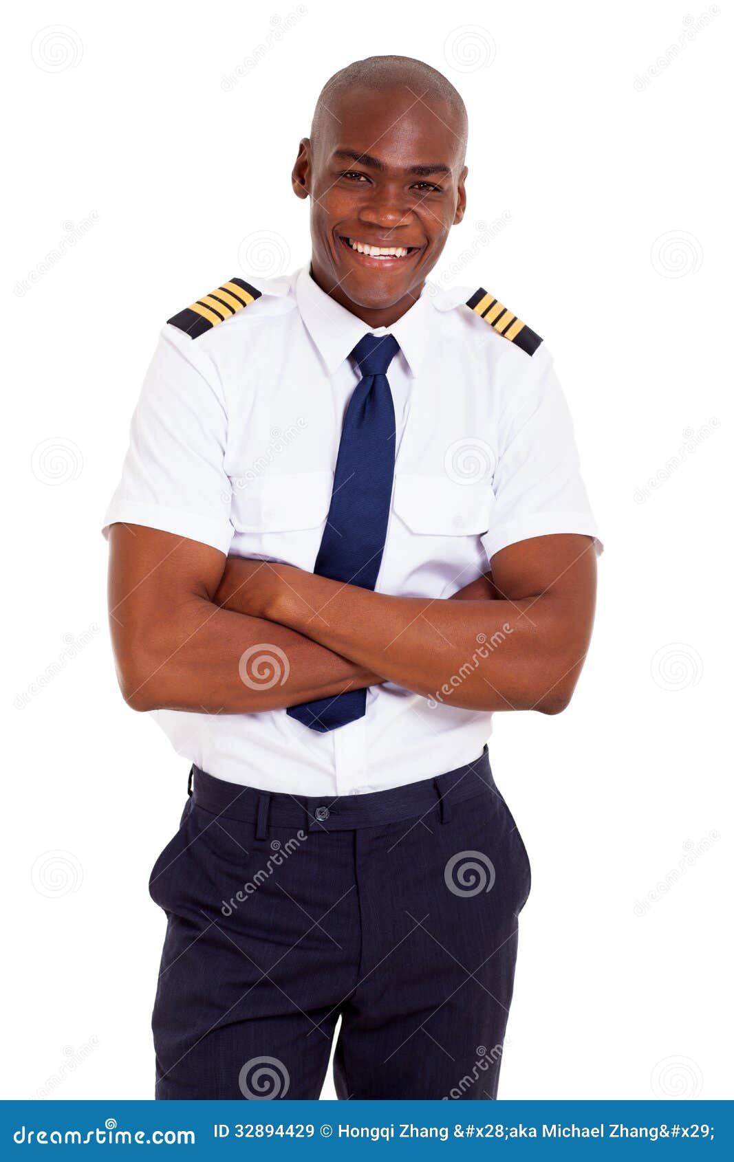 Handsome african pilot stock image. Image of professional - 32894429