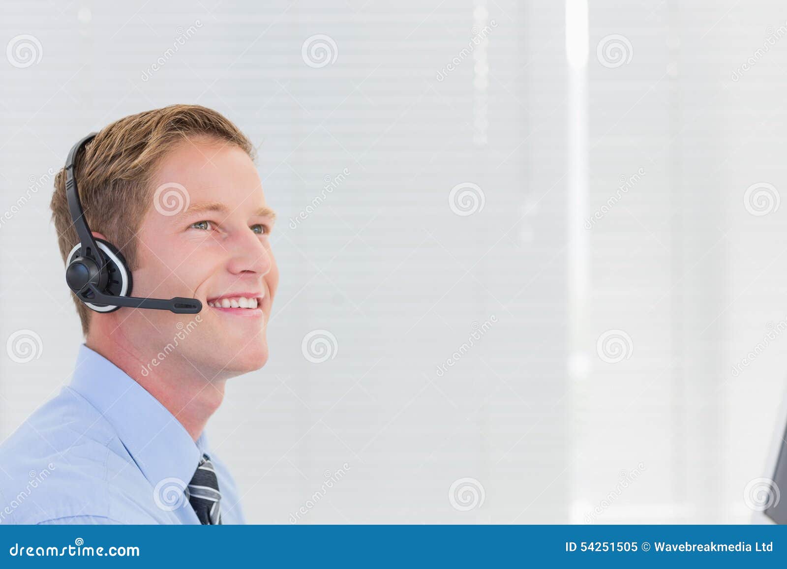 Handsome Agent with Headset Stock Image - Image of operator ...