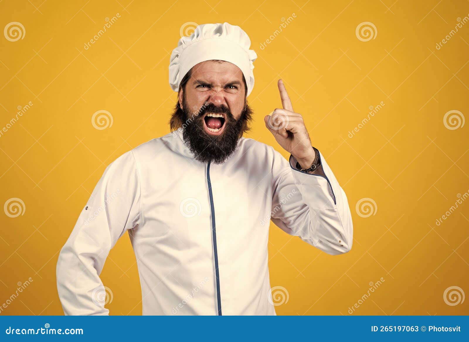 Handsome Angry Guy with Beard and Moustache Raise Finger, Idea Stock ...