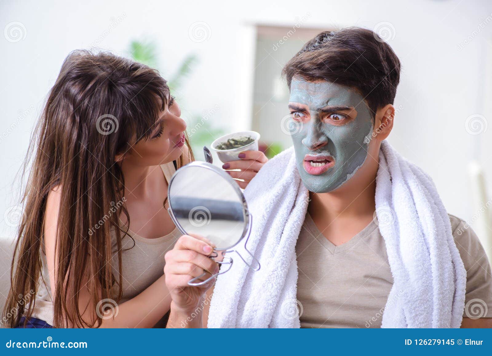 The Handsome Applying Clay Mask on Face Stock Image - Image of ...
