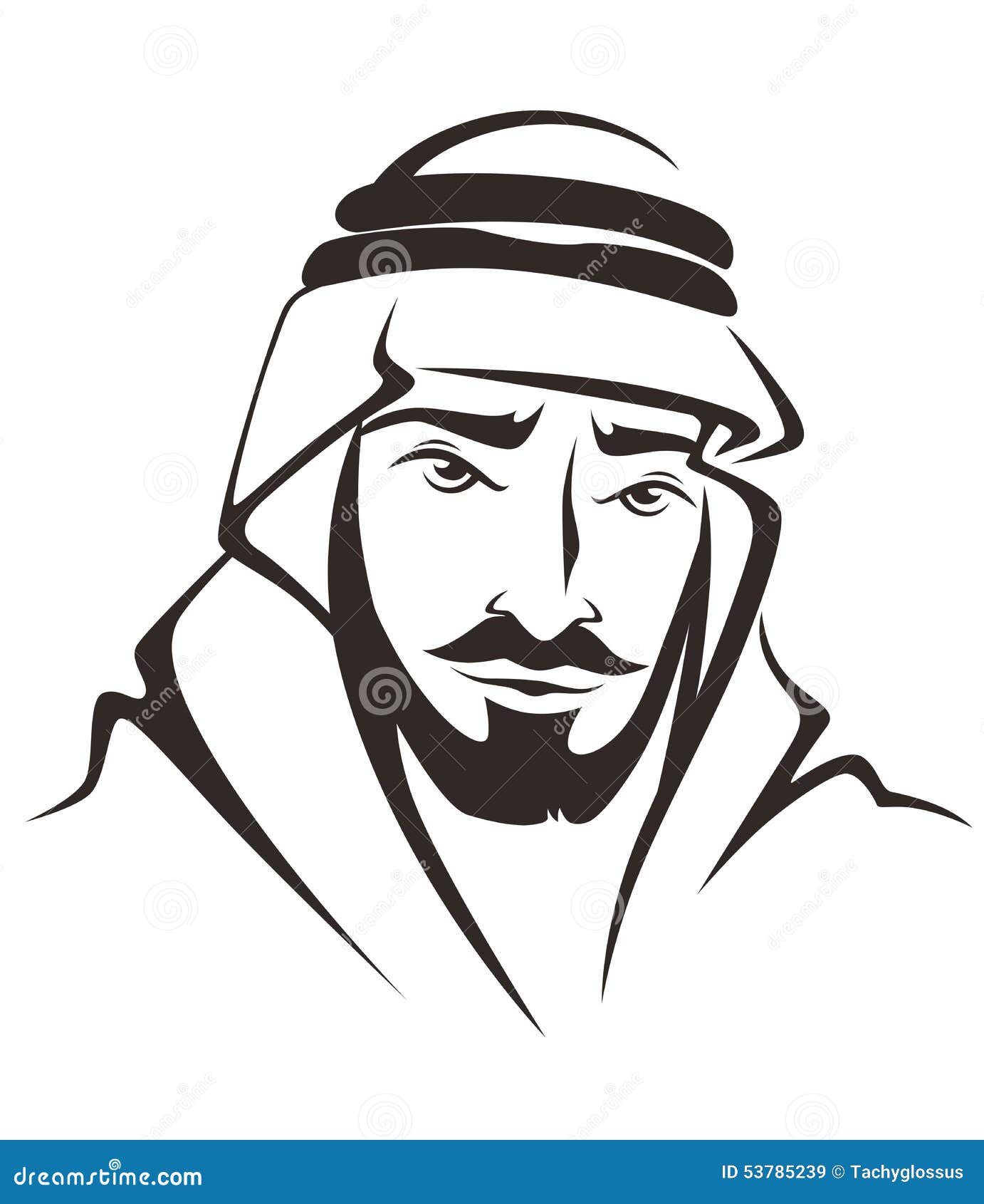 Handsome arabian man stock vector. Illustration of adult - 53785239