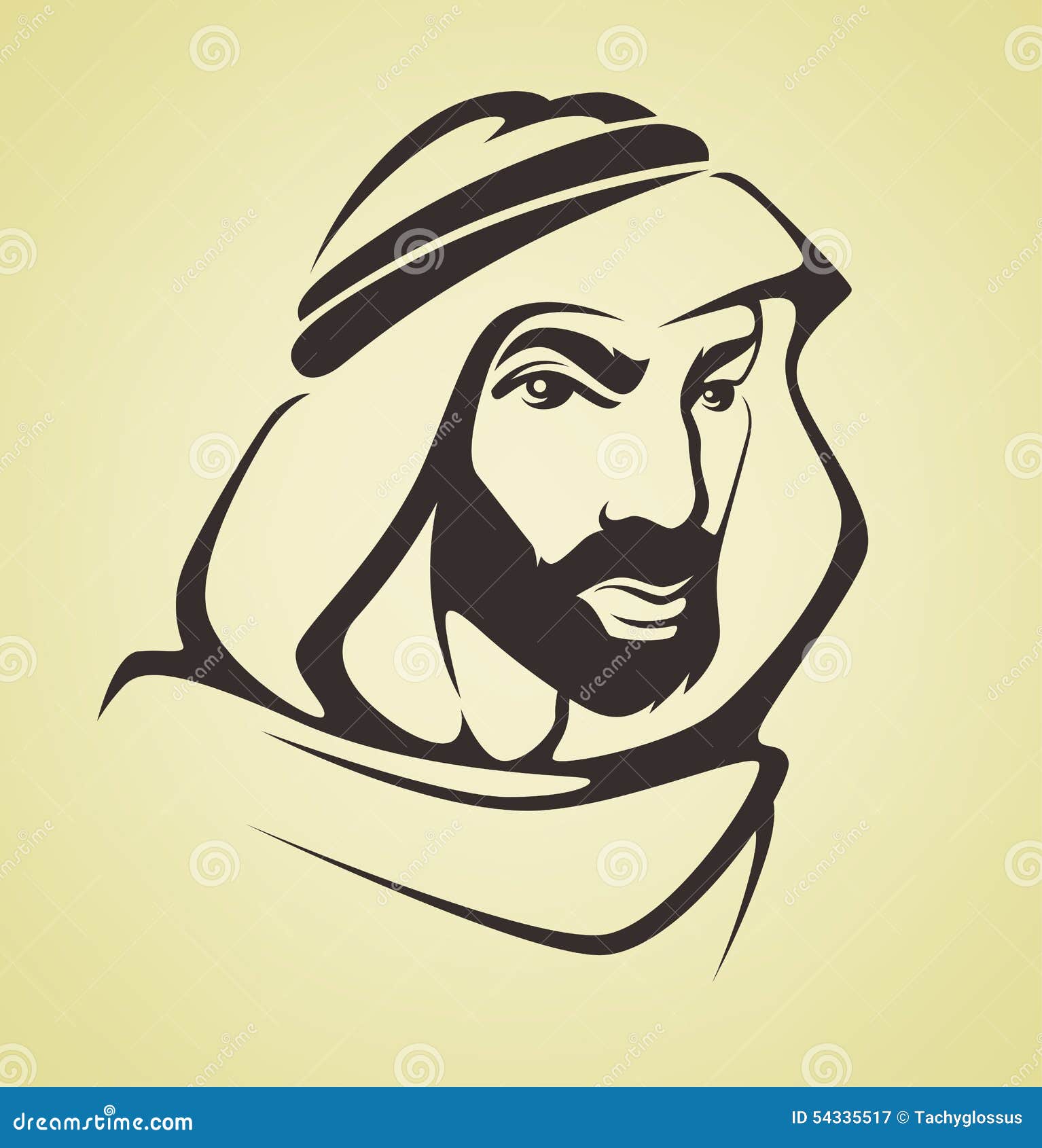Handsome arabian man stock vector. Illustration of beard - 54335517