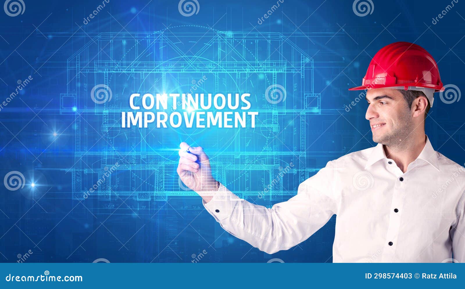 Handsome Architect Drawing with Helmet Stock Image - Image of work, caucasian: 298574403