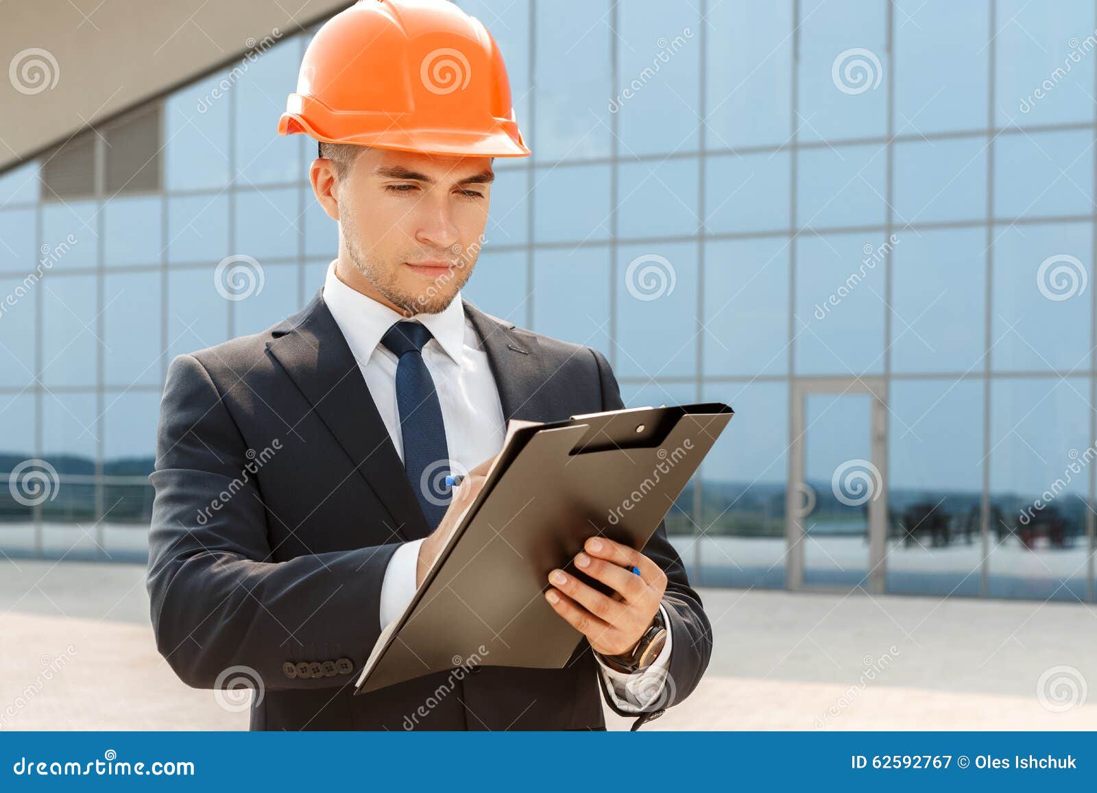 Handsome Architect Taking Notes Stock Image - Image of male, industry ...