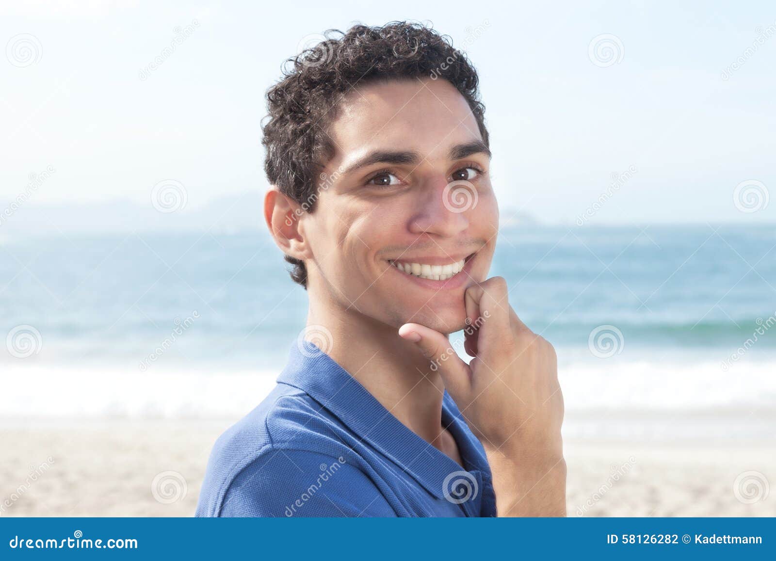 Handsome Argentinian Guy at Beach Stock Photo - Image of head, camera ...