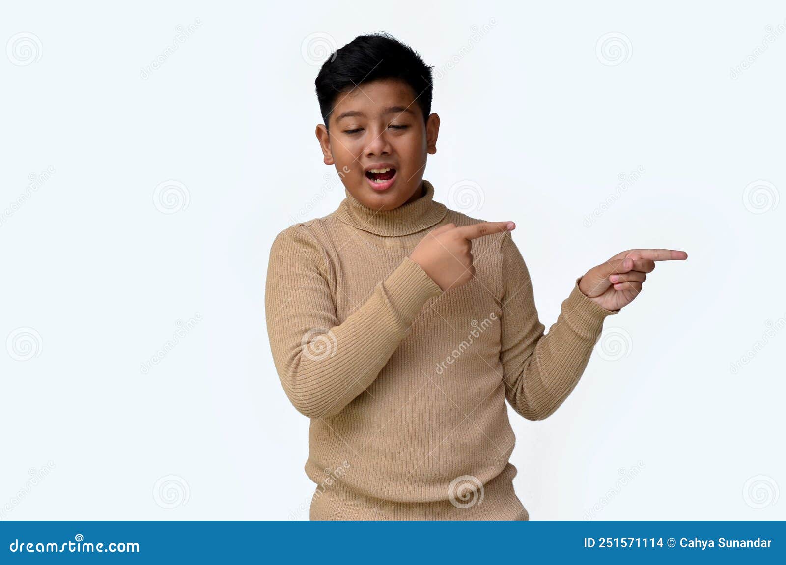 Handsome Asian Boy with Pointing Expression Stock Photo - Image of ...