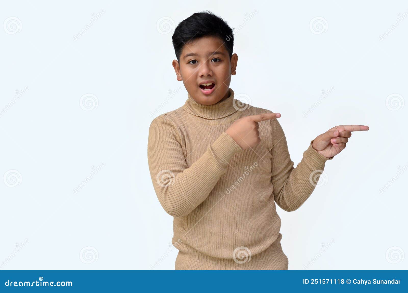 Handsome Asian Boy with Pointing Expression Stock Photo - Image of ...