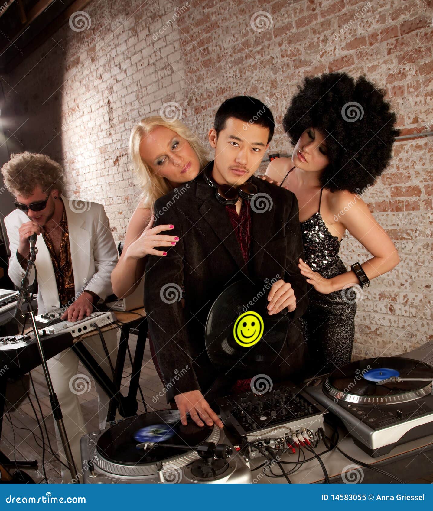 Handsome Asian DJ stock image. Image of attractive, microphone - 14583055