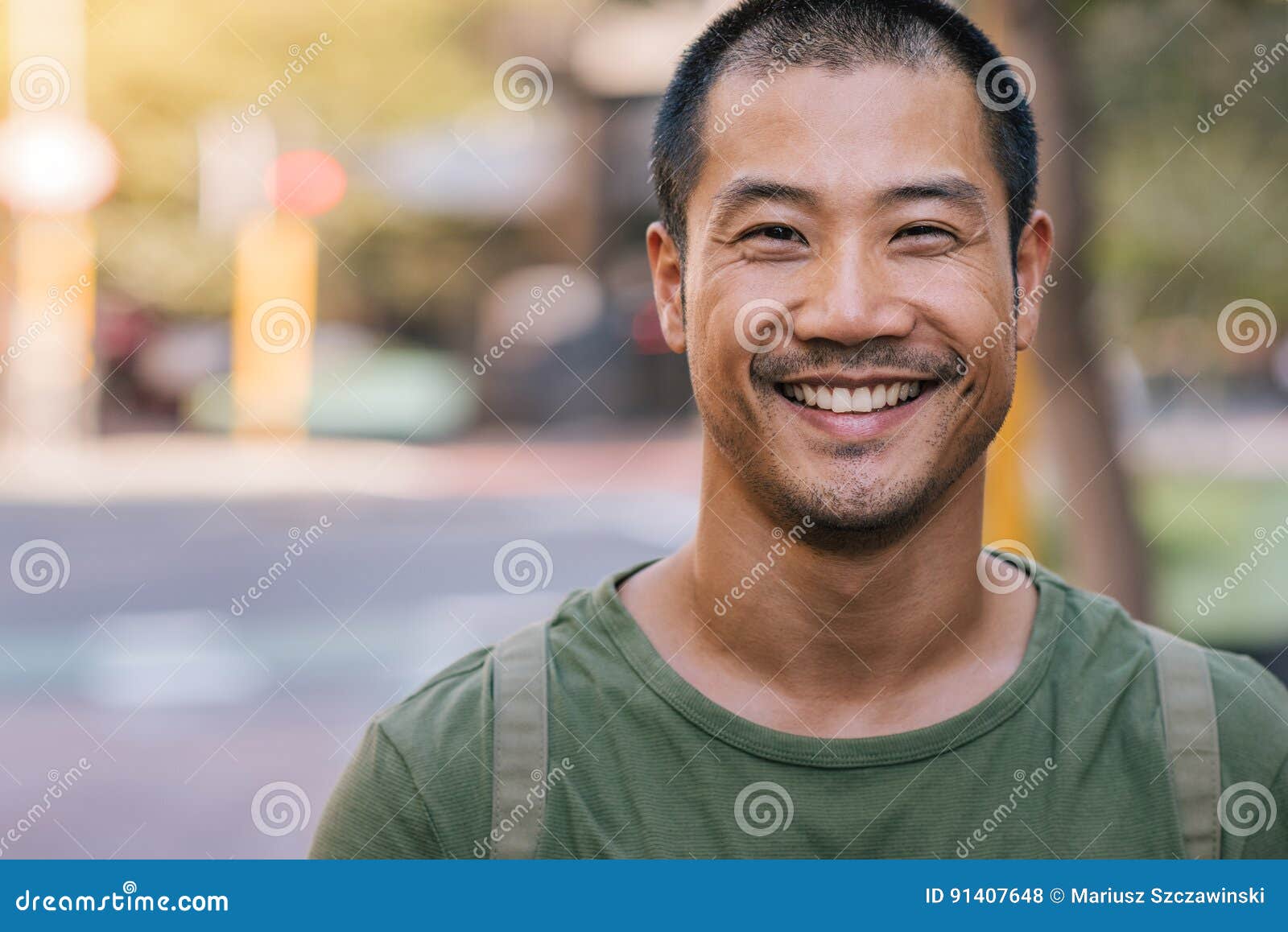 Handsome Asian Man Standing on a City Street and Smiling Stock Photo ... Handsome Asian Man Standing on a City Street and Smiling Stock Photo ...