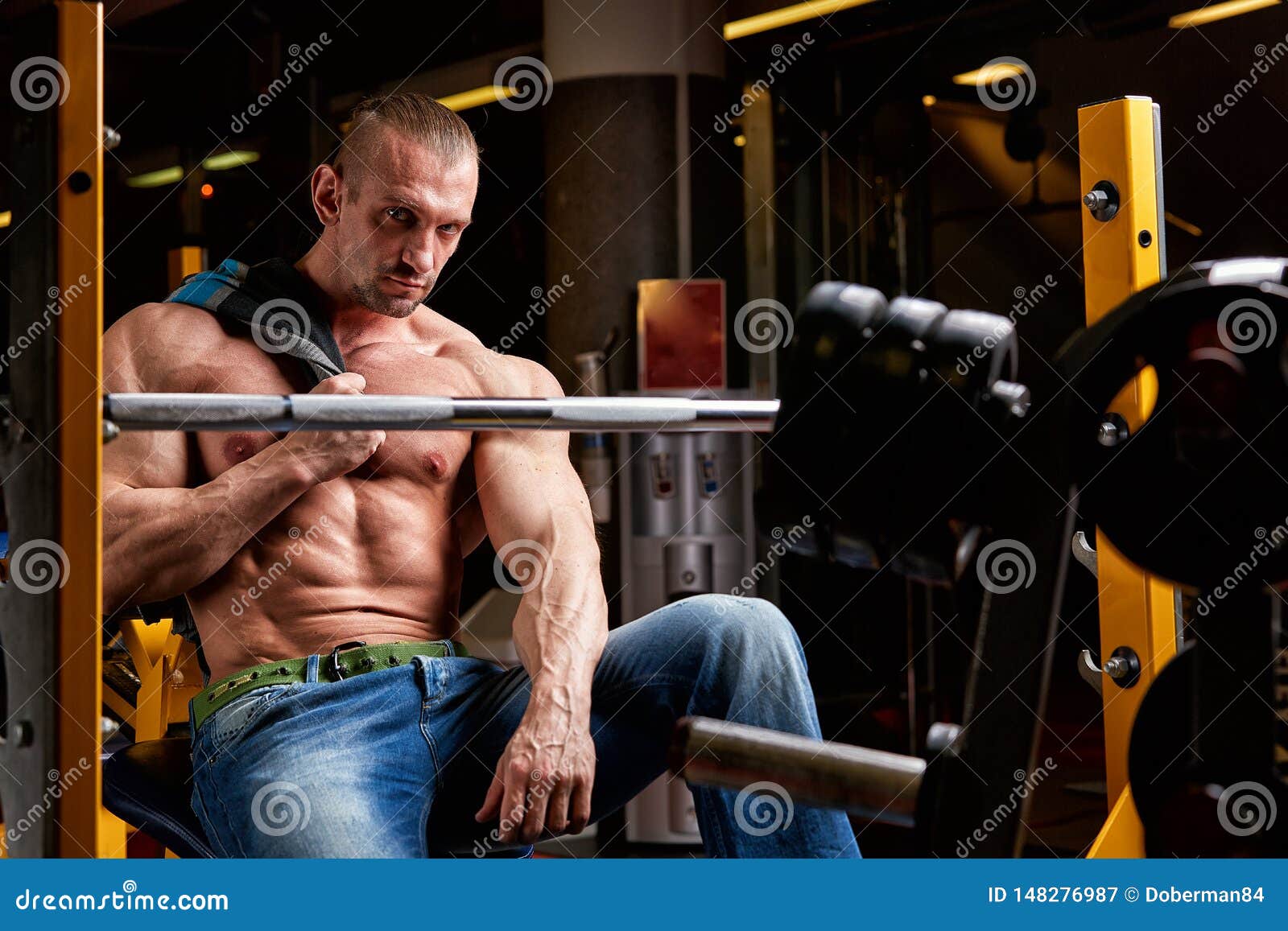 Handsome Athlete with Perfect Torso Posing on Camera Stock Image ...