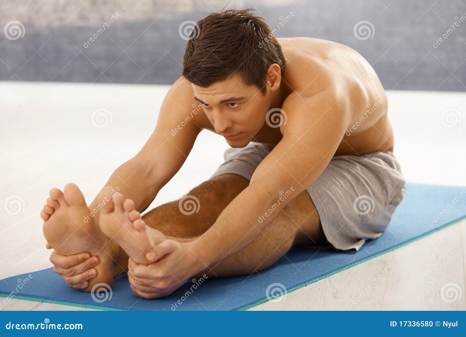 Handsome Athletic Guy Stretching Stock Photo - Image of casual ...