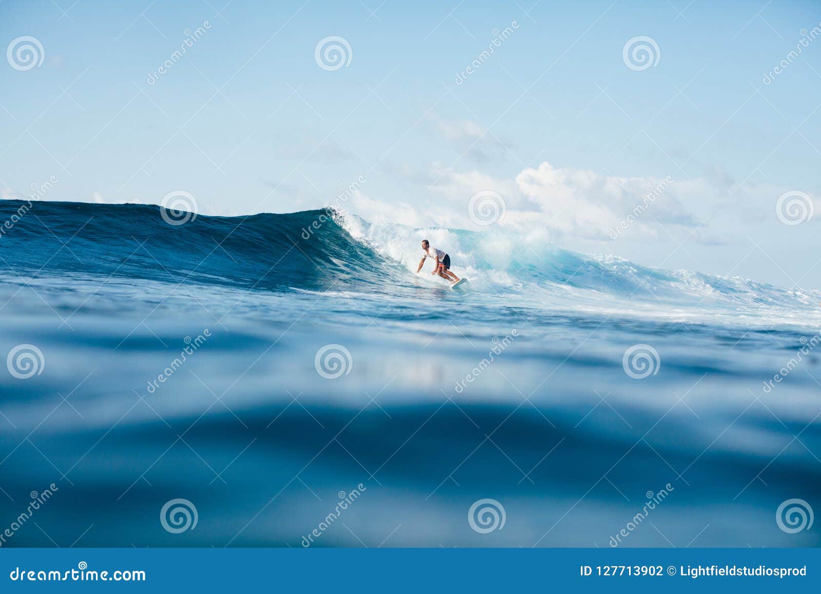 Handsome Athletic Man Surfing Stock Photo - Image of waves, extreme ...