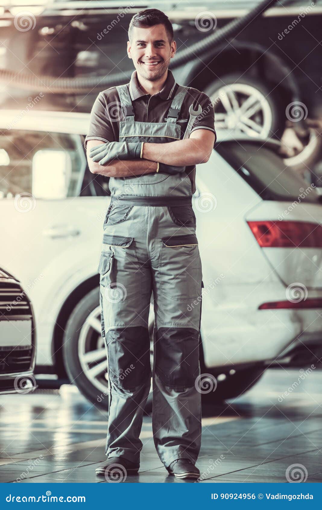 Handsome Auto Service Worker Stock Photo - Image of safety, people ...
