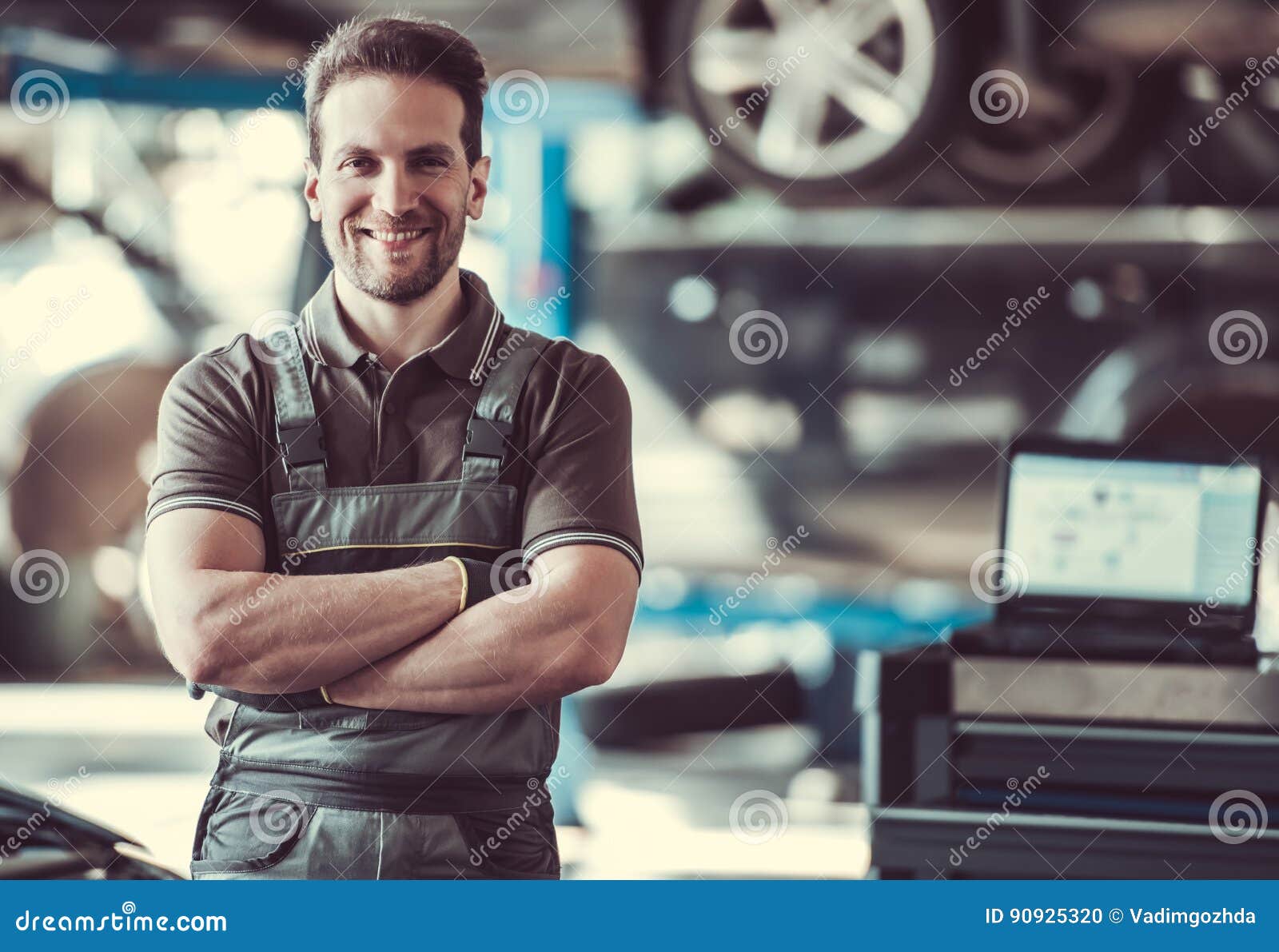 Handsome Auto Service Worker Stock Photo - Image of business, portrait ...