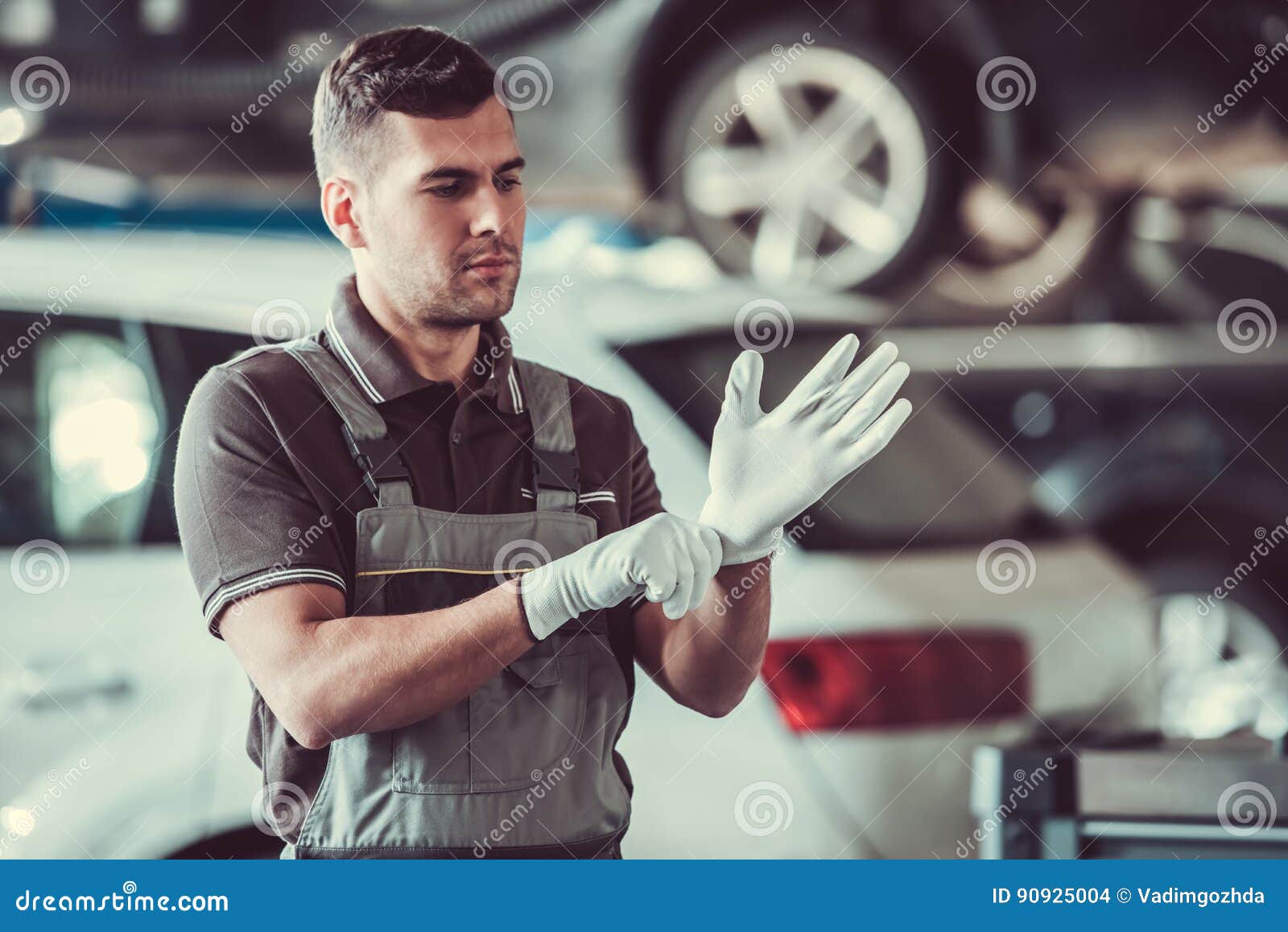 Handsome Auto Service Worker Stock Photo - Image of handsome, caucasian ...