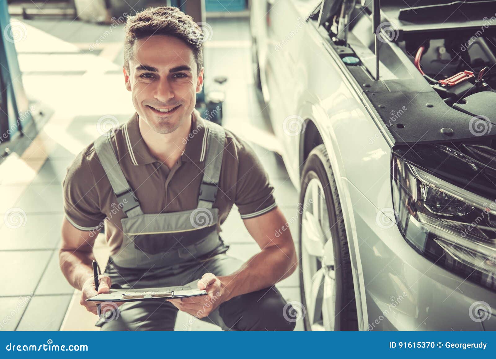 Handsome Auto Service Worker Stock Photo - Image of employment ...