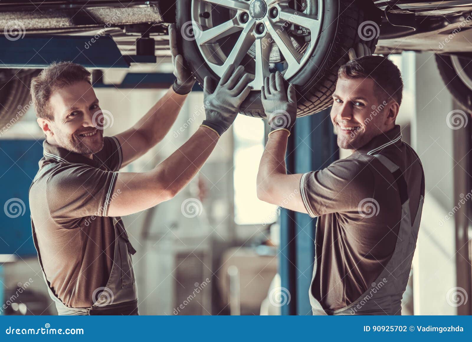 Handsome Auto Service Workers Stock Photo - Image of professional ...