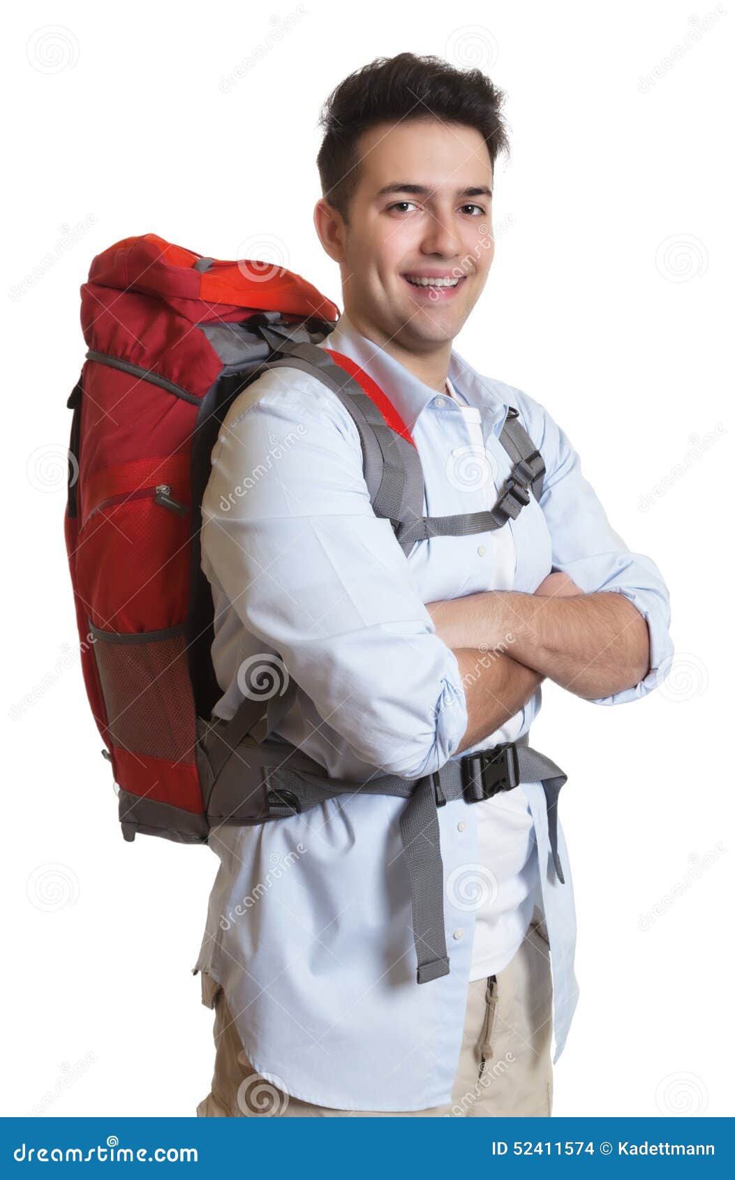 Handsome Backpacker Looking at Camera Stock Photo - Image of hiking ...