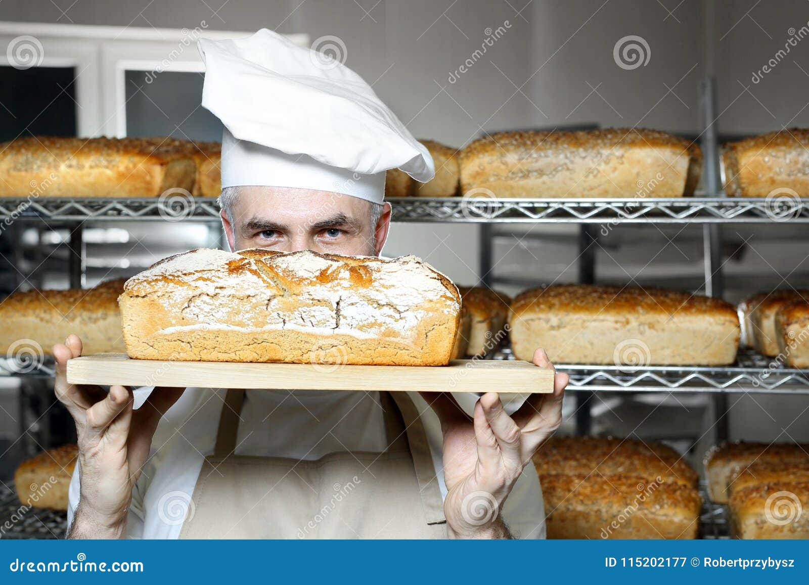 Baker in the Bakery. Baking Bread. Stock Image - Image of handmade ...