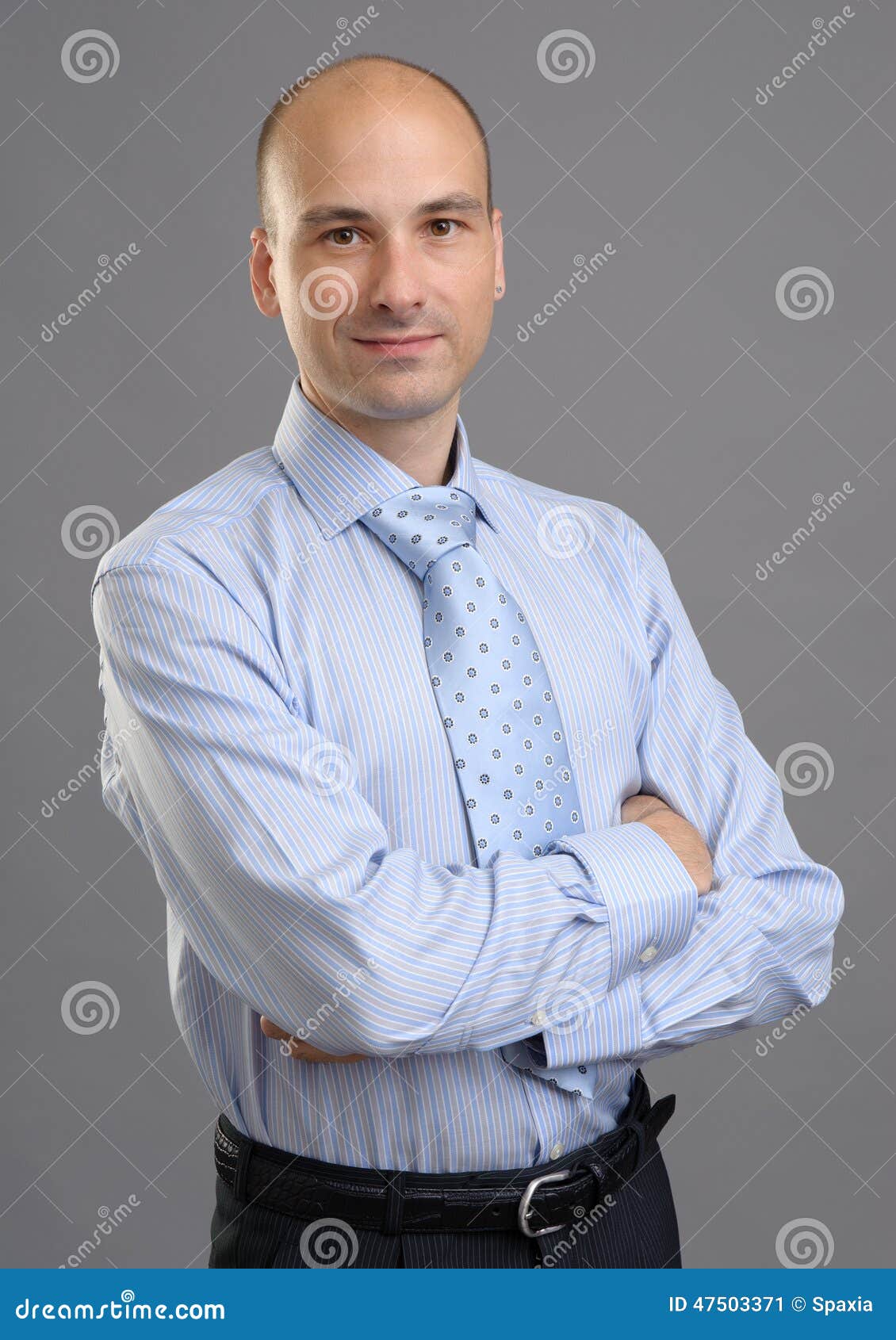 Handsome bald businessman stock image. Image of white - 47503371