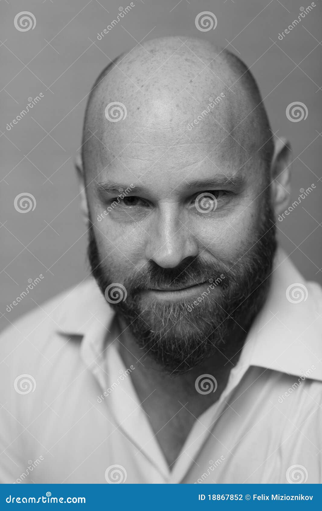 Handsome bald man stock photo. Image of joyous, joyful - 18867852