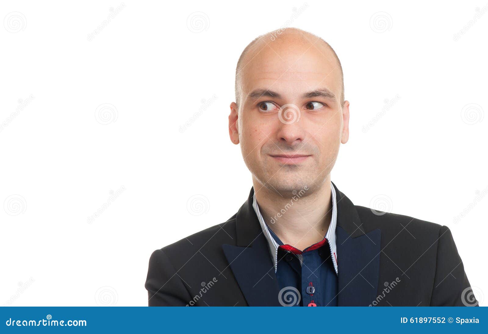 Handsome Bald Man Looking To Copy Space Stock Photo - Image of closeup ...