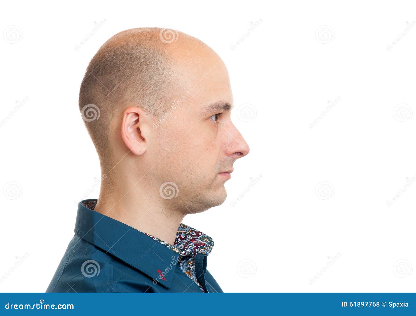 Handsome bald man profile stock photo. Image of shot - 61897768
