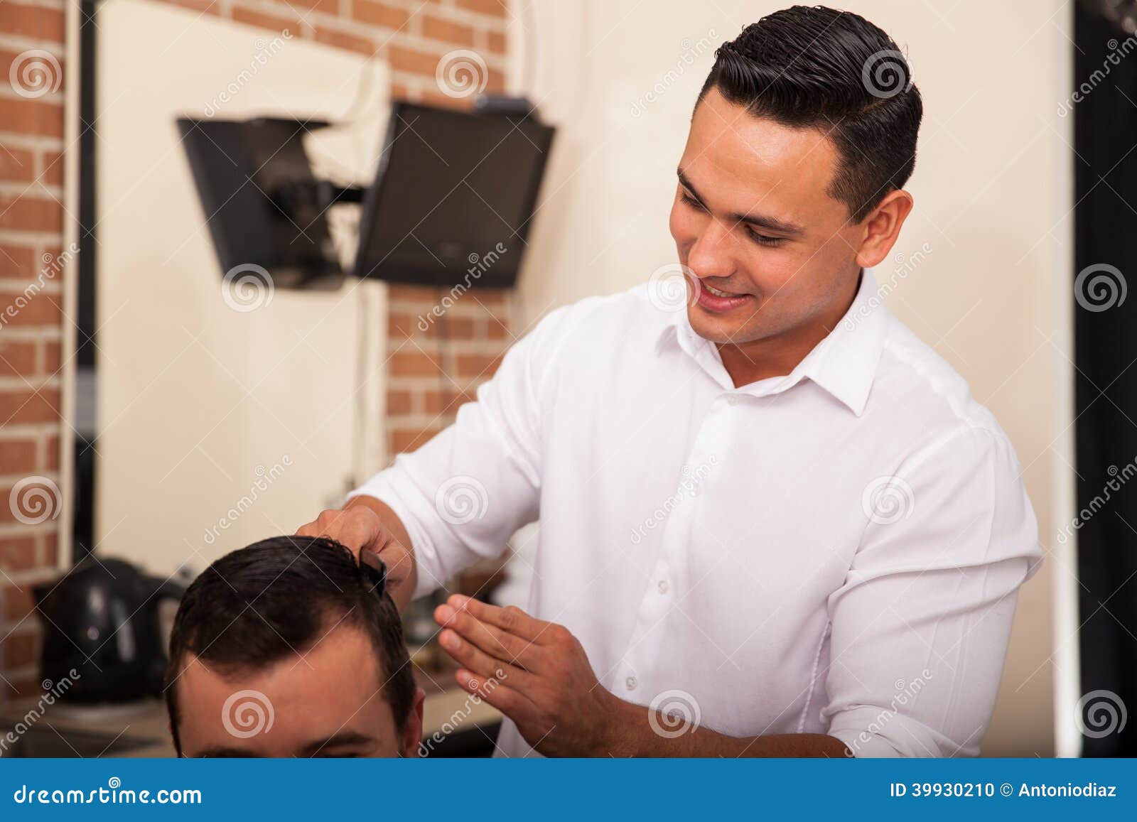 Handsome barber at work stock photo. Image of client - 39930210 Handsome barber at work stock photo. Image of client - 39930210