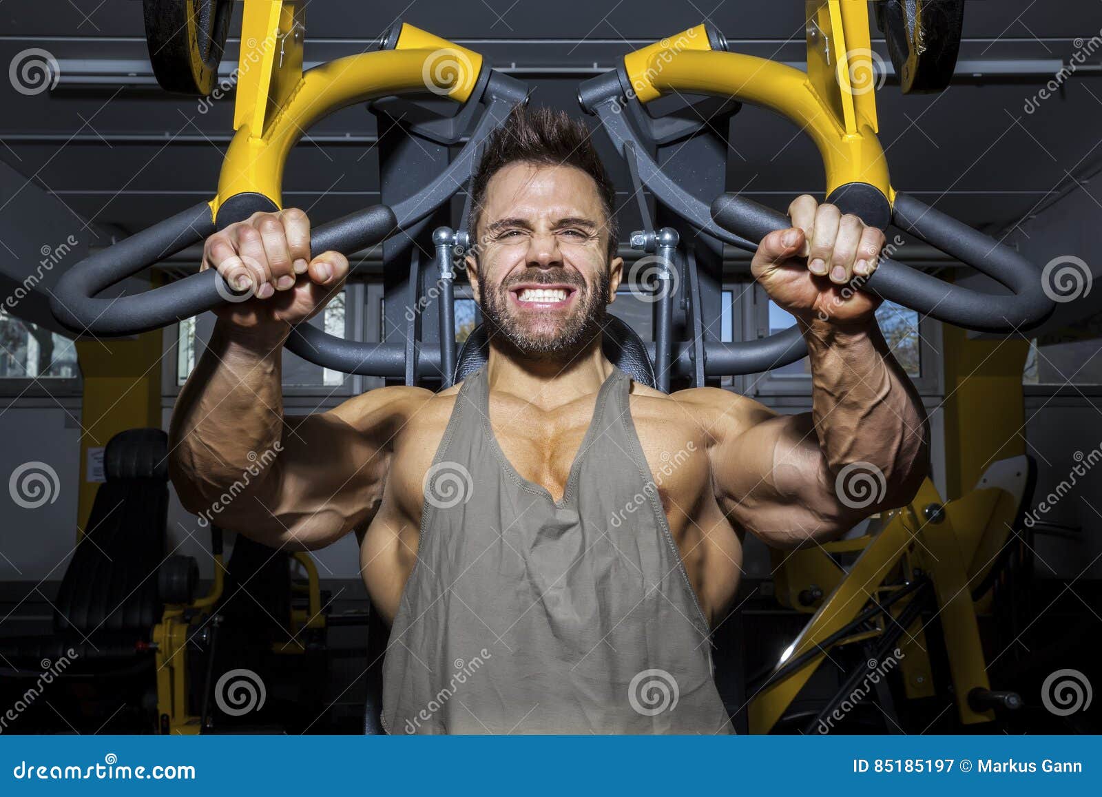 Handsome Bearded Bodybuilding Man Stock Image - Image of sports ...