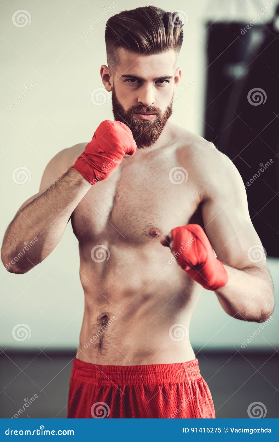 Handsome bearded boxer stock image. Image of boxer, male - 91416275