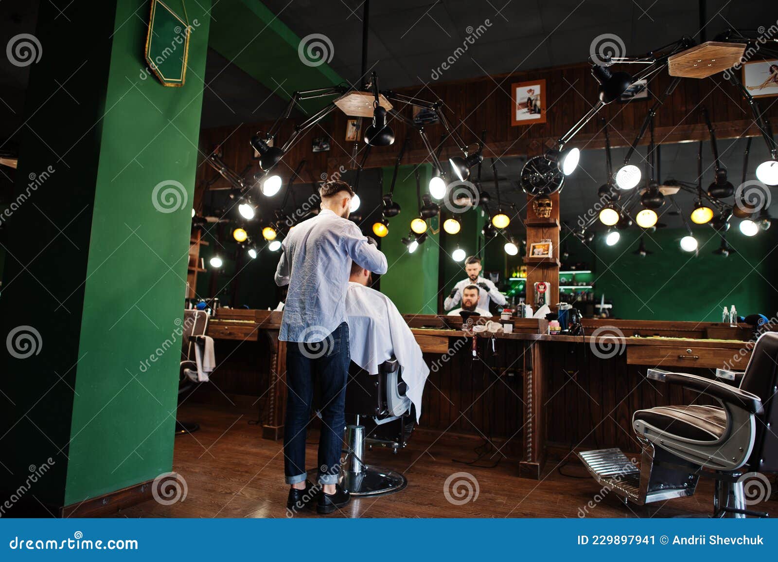 Barbershop, barber at work stock image. Image of caucasian - 229897941