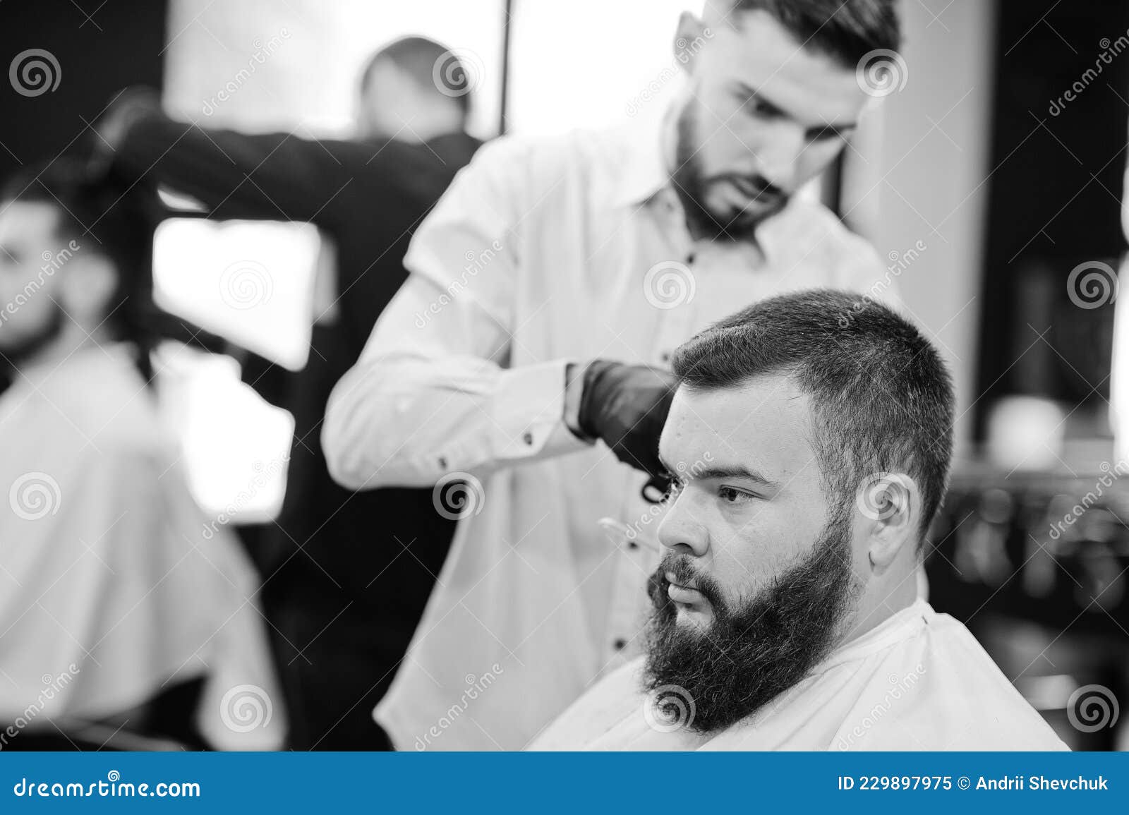 Barbershop, barber at work stock image. Image of cutting - 229897975