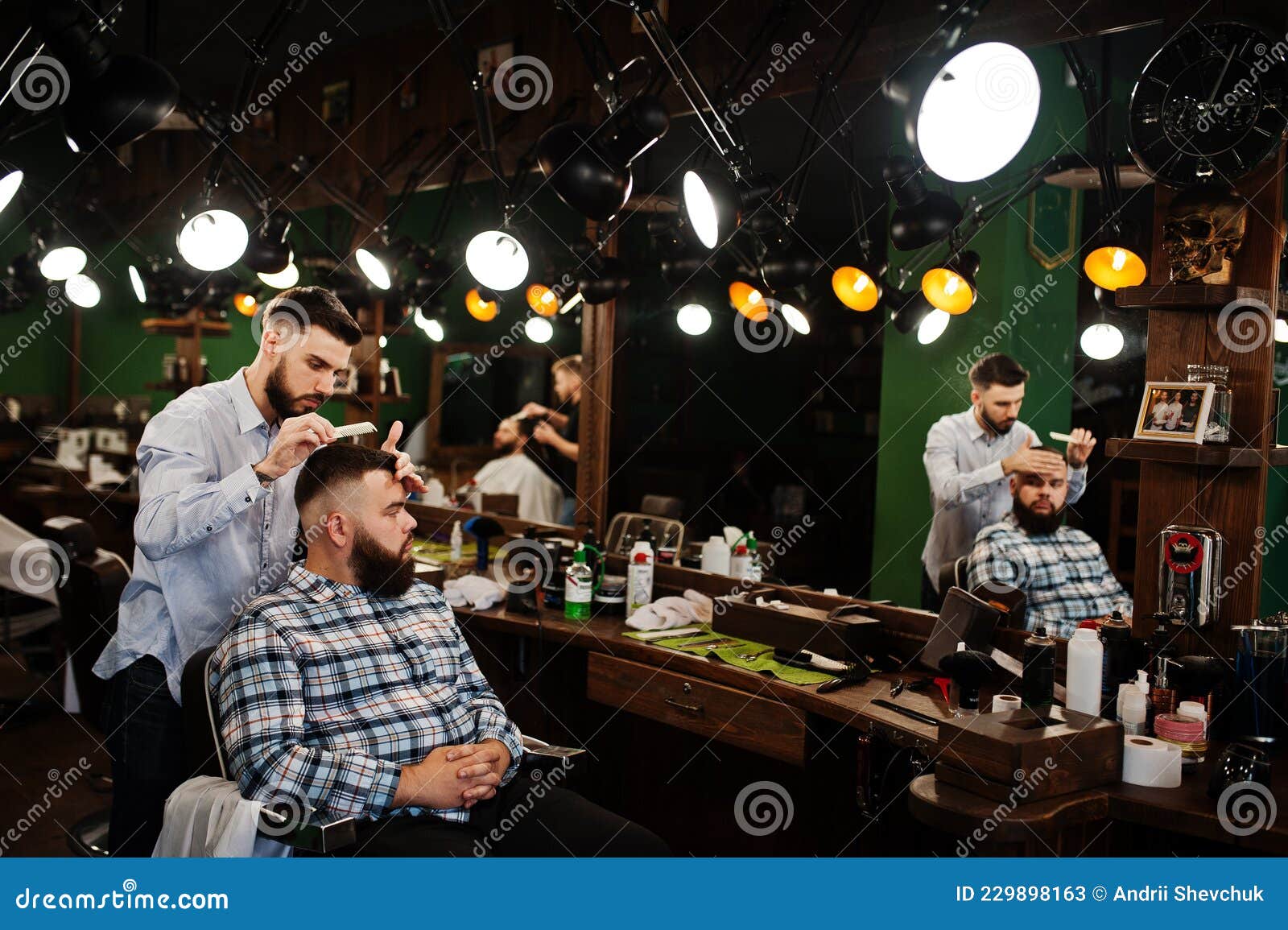 Barbershop, barber at work stock image. Image of male - 229898163