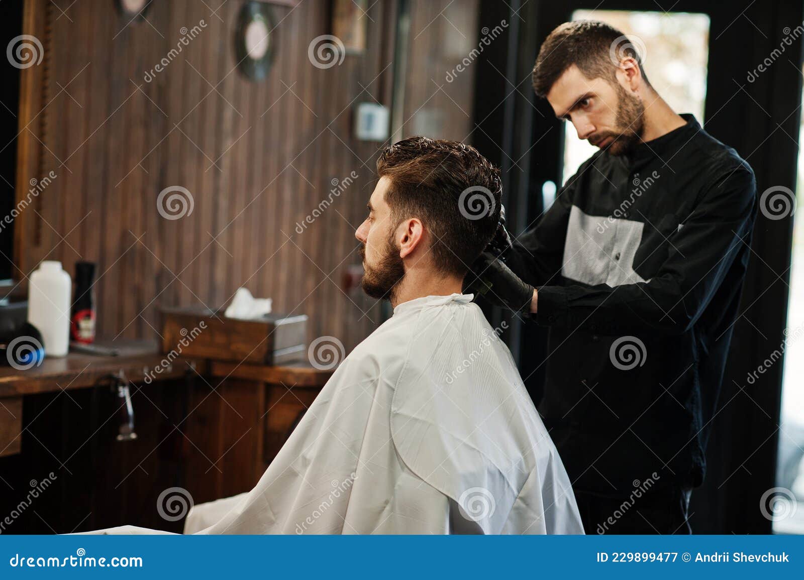 Barbershop, barber at work stock image. Image of caucasian - 229899477