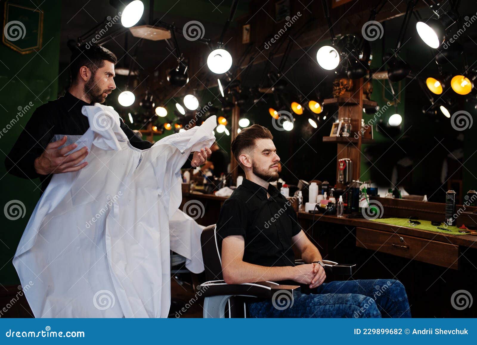 Barbershop, barber at work stock photo. Image of caucasian - 229899682