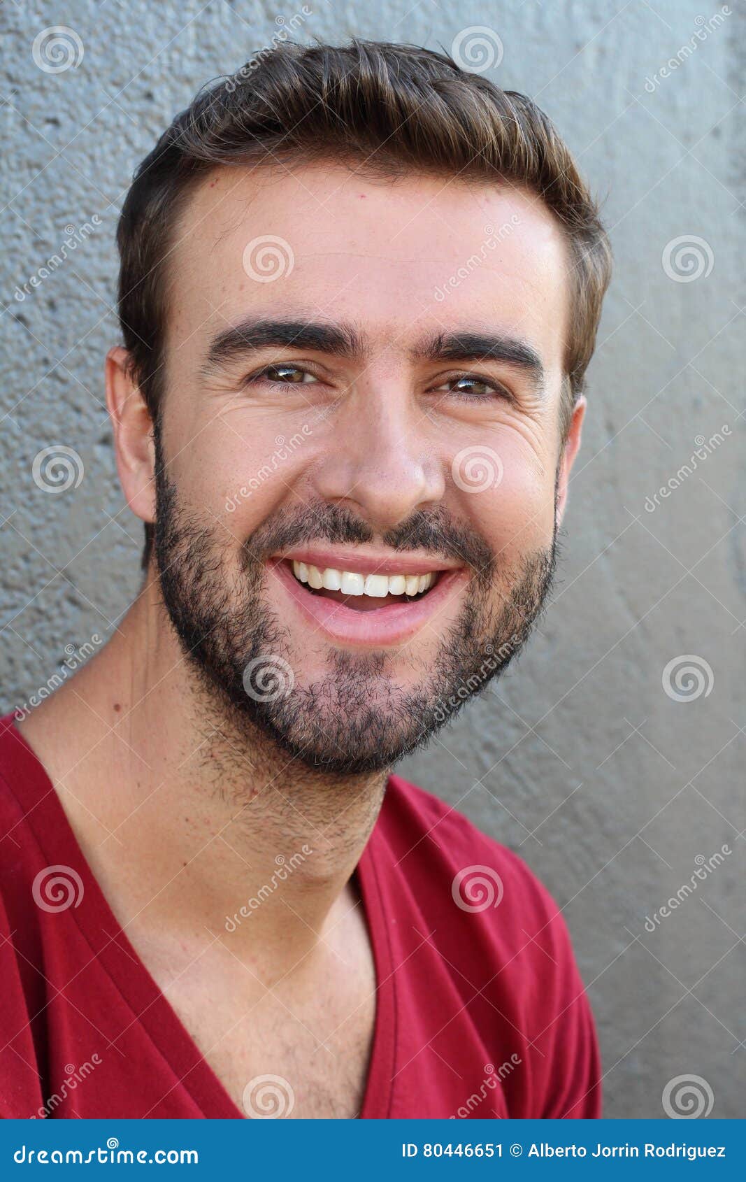 Handsome Bearded Man Smiling Isolated Stock Image - Image of expression ...