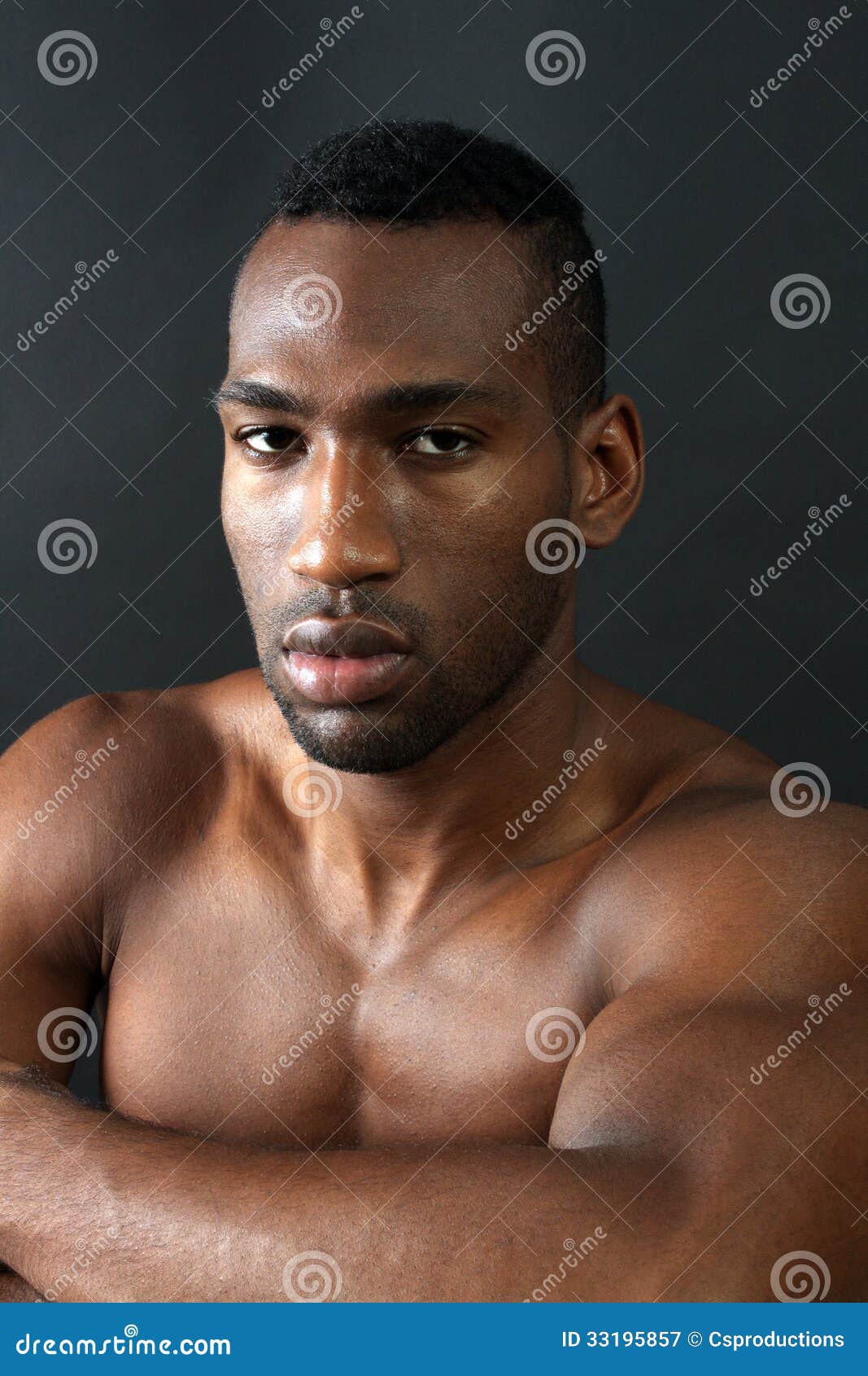 Handsome Black Man, Headshot (4) Stock Image - Image of muscular ...