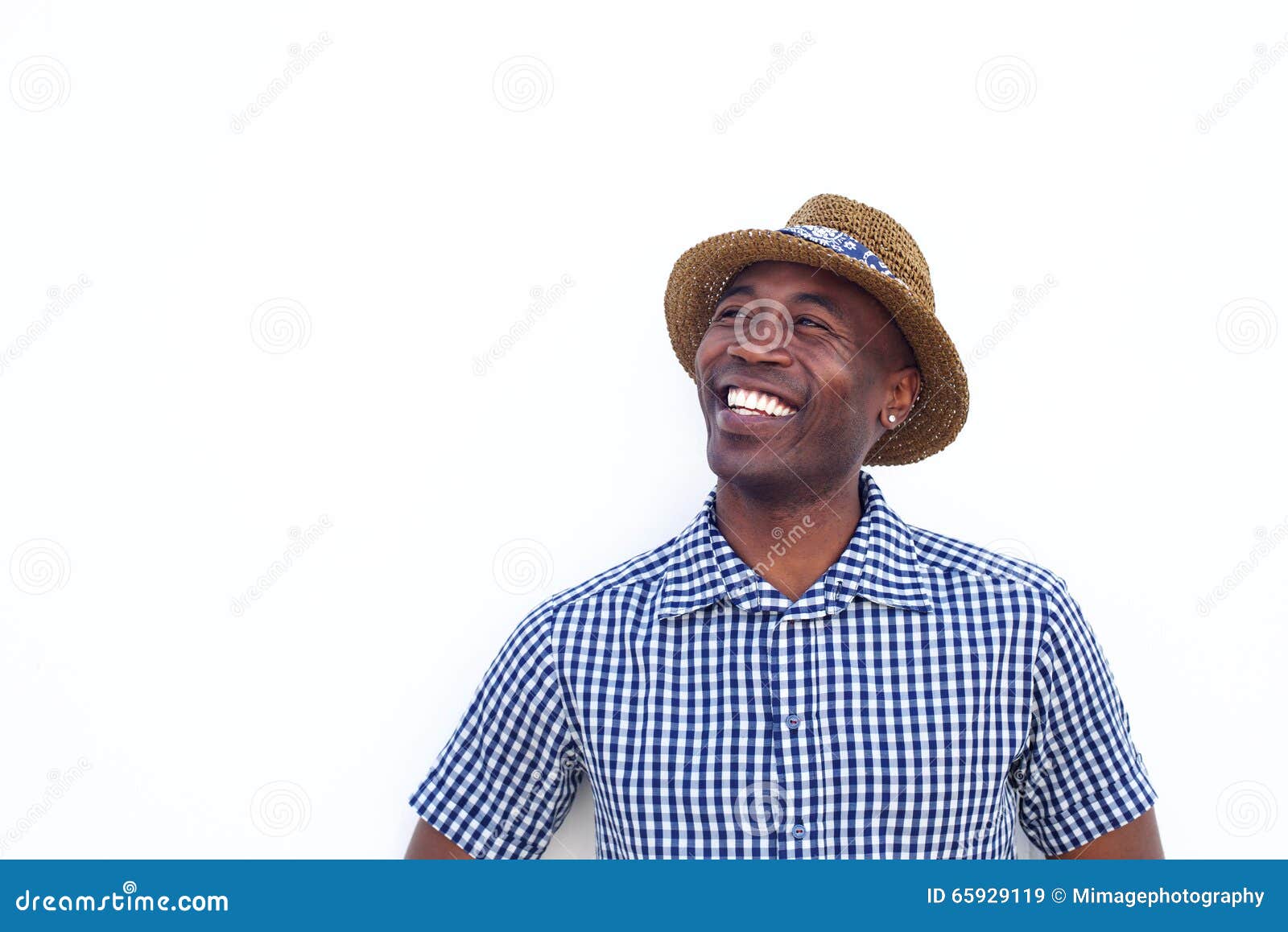 Handsome Black Man Smiling with Hat Stock Image - Image of face ...
