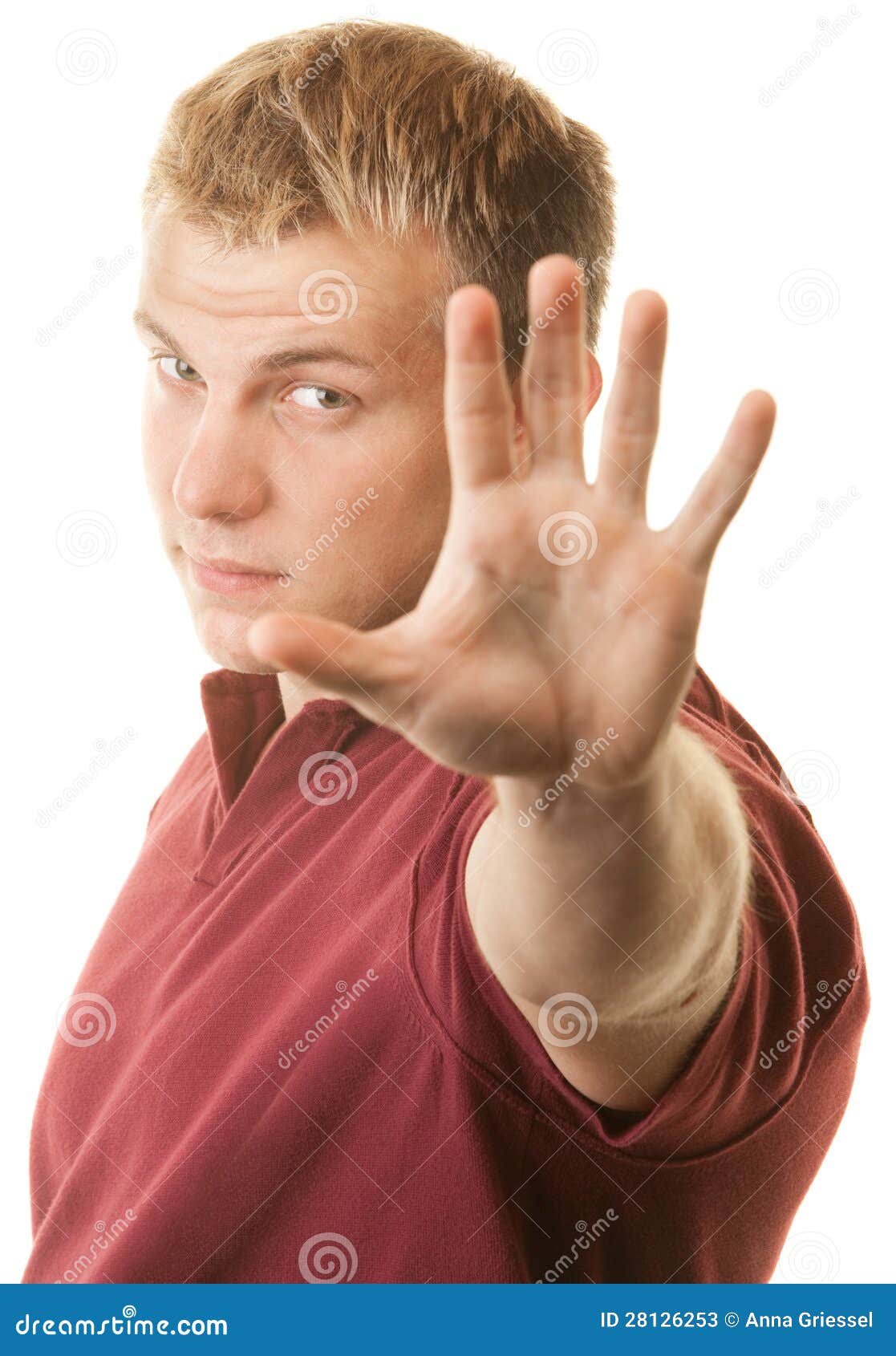 Handsome Blond Man with Hand Out Stock Image - Image of hinder, rebel ...