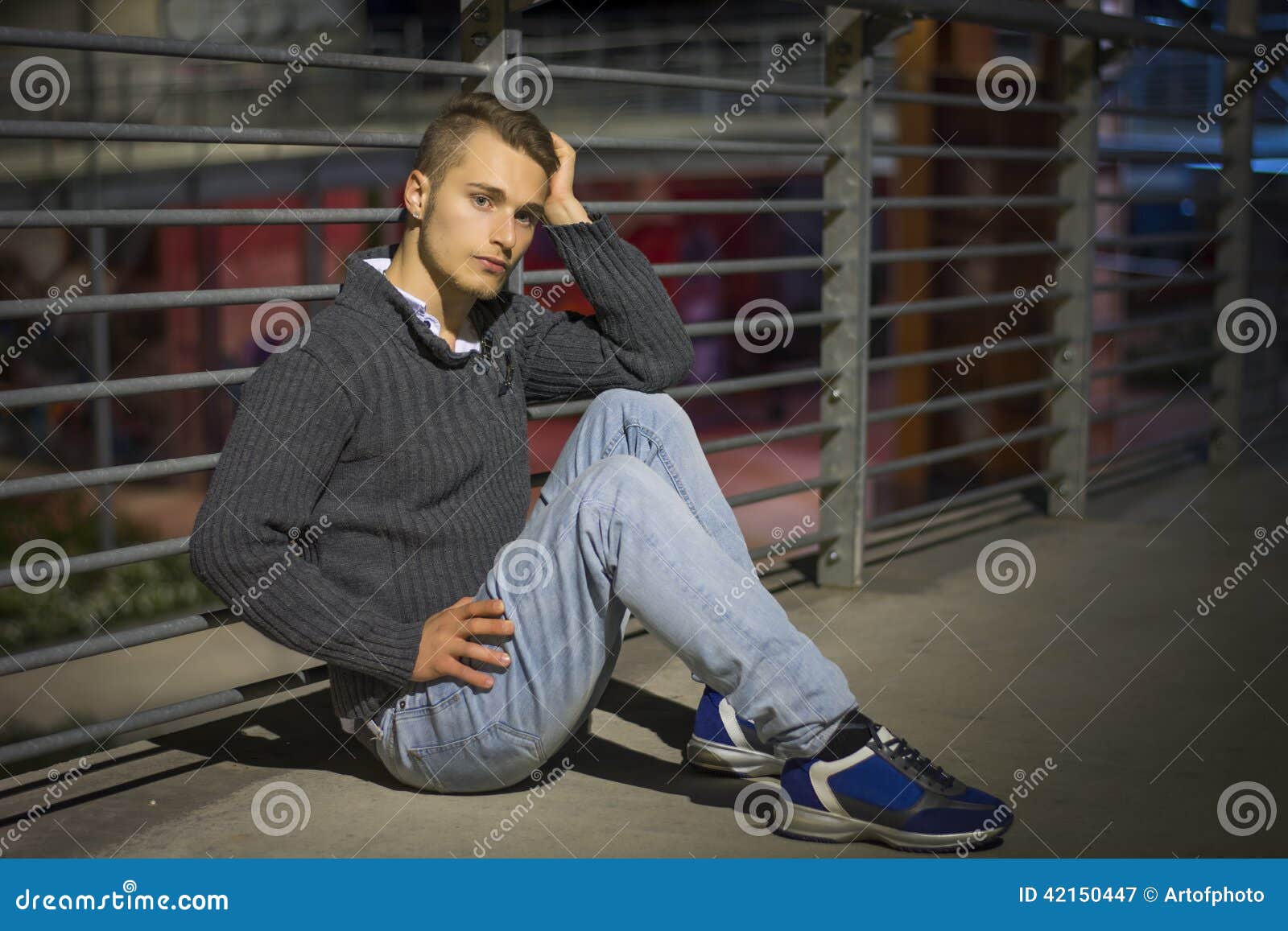 Handsome Blond Young Man Alone in Urban Setting Stock Image - Image of ... Handsome Blond Young Man Alone in Urban Setting Stock Image - Image of ...