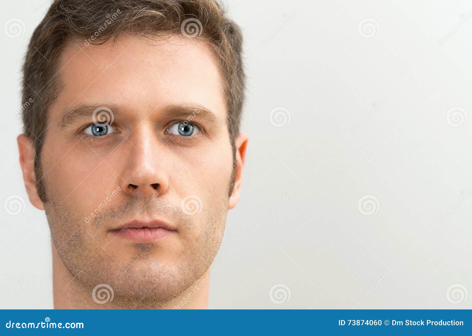 Handsome Blue-eyed Man Portrait. Stock Photo - Image of expression ...