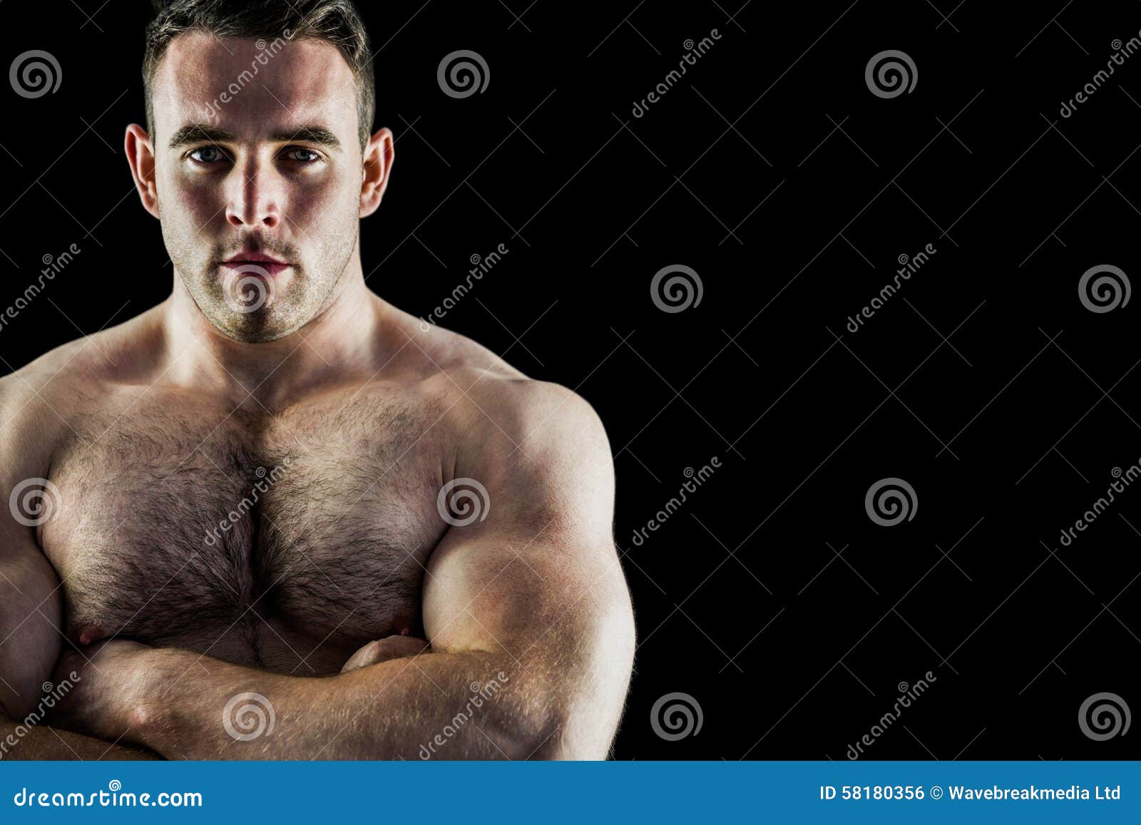 Handsome Bodybuilder with Arms Crossed Stock Photo - Image of physical ...