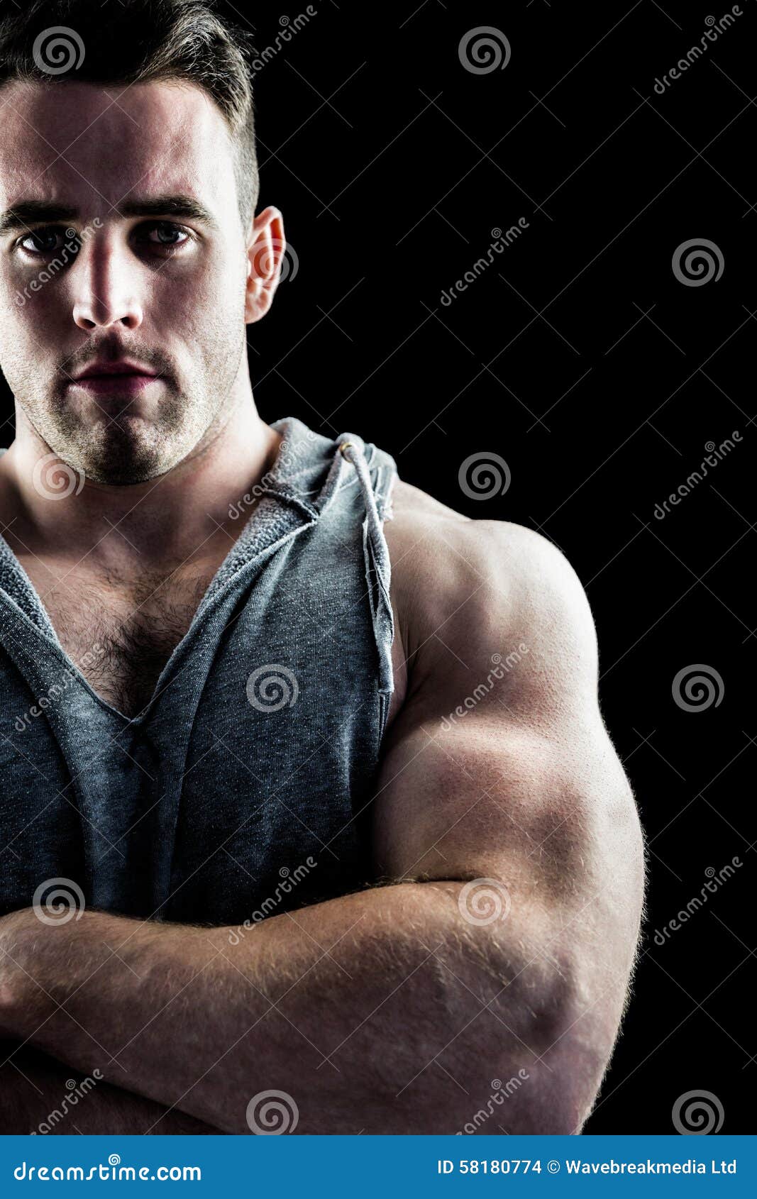 Bodybuilder With Arms Outstretched In Gym Royalty-Free Stock Photo ...
