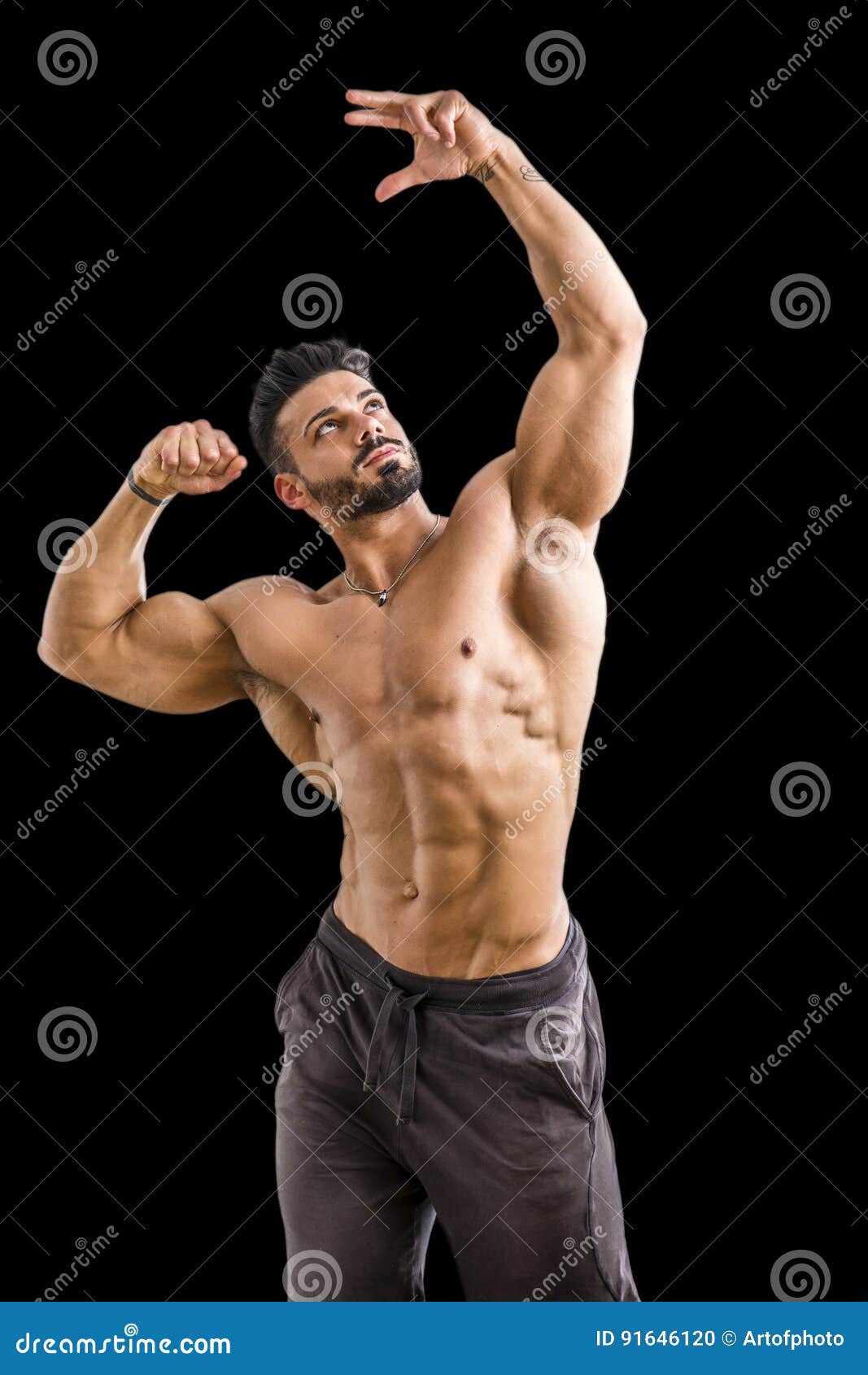 Handsome Bodybuilder With Bodyart Royalty-Free Stock Photo ...