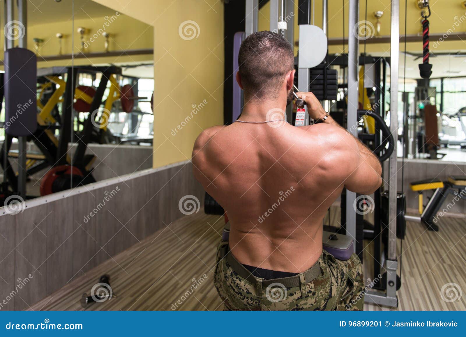 Athlete Doing Heavy Weight Exercise for Back Stock Image - Image of ...